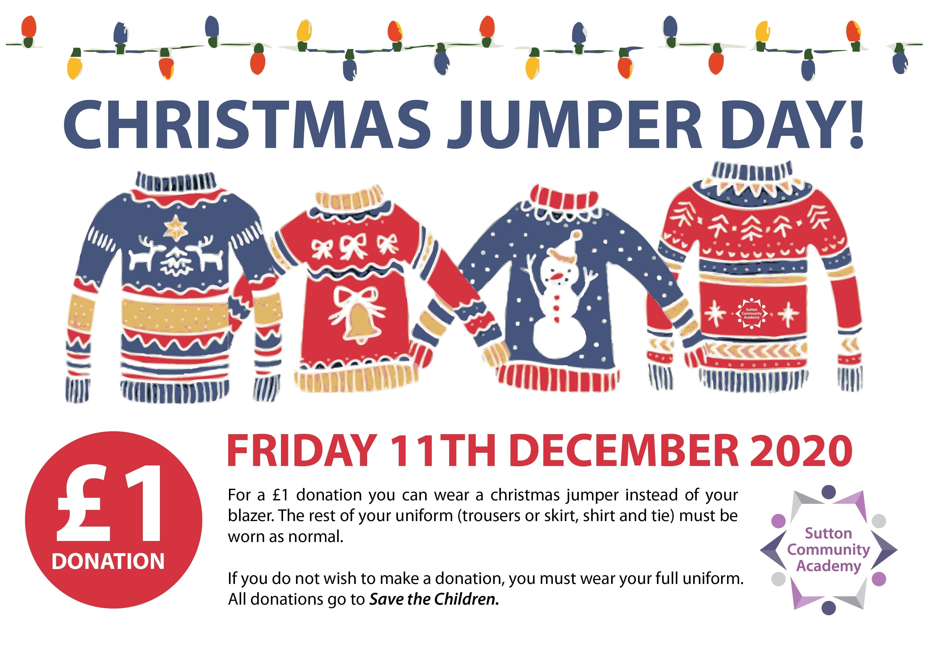 Christmas Jumper Day Friday 11th December - Sutton Community Academy
